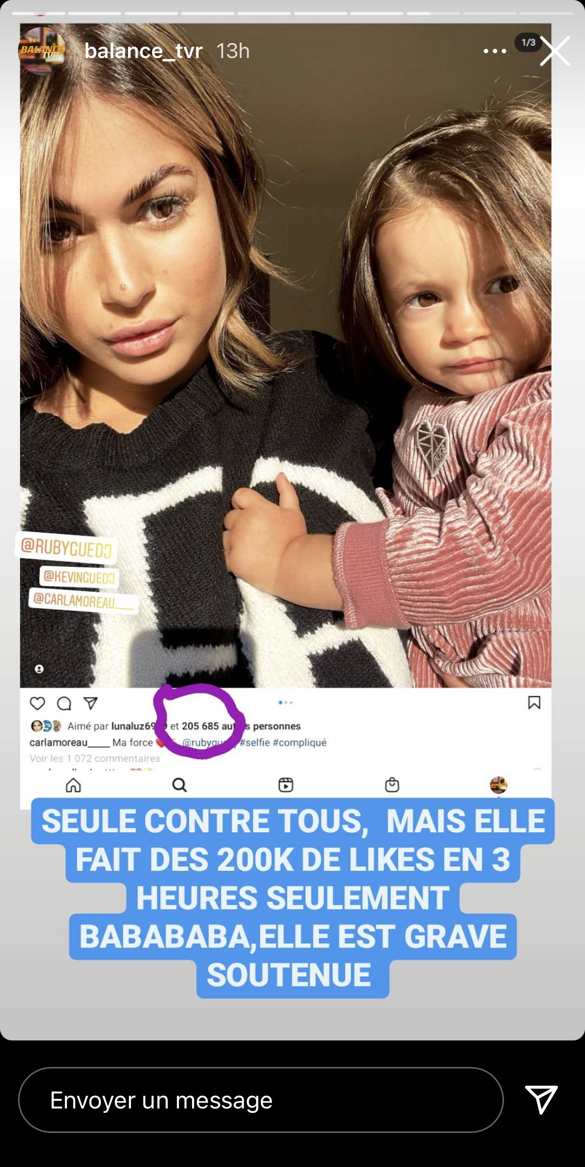 Carla Moreau partage de tendres clichés avec Ruby et fait fondre la toile