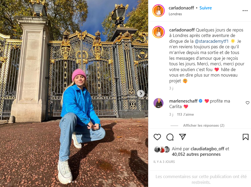 Star Academy : Carla révèle travailler sur un projet depuis l’étranger