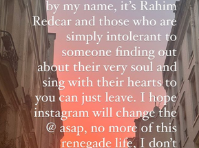 Rahim Redcar règle ses comptes avec ceux qui l'appellent encore ...